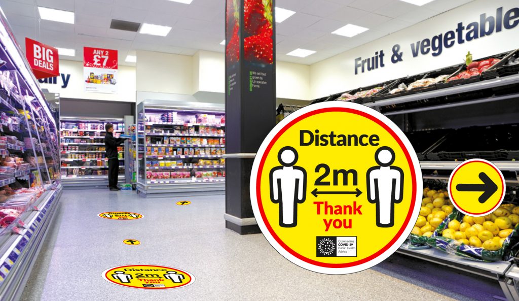 2mtr Distance Floor Decals - Duprint
