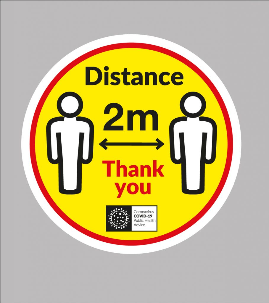 2mtr Distance Floor Decals - Duprint